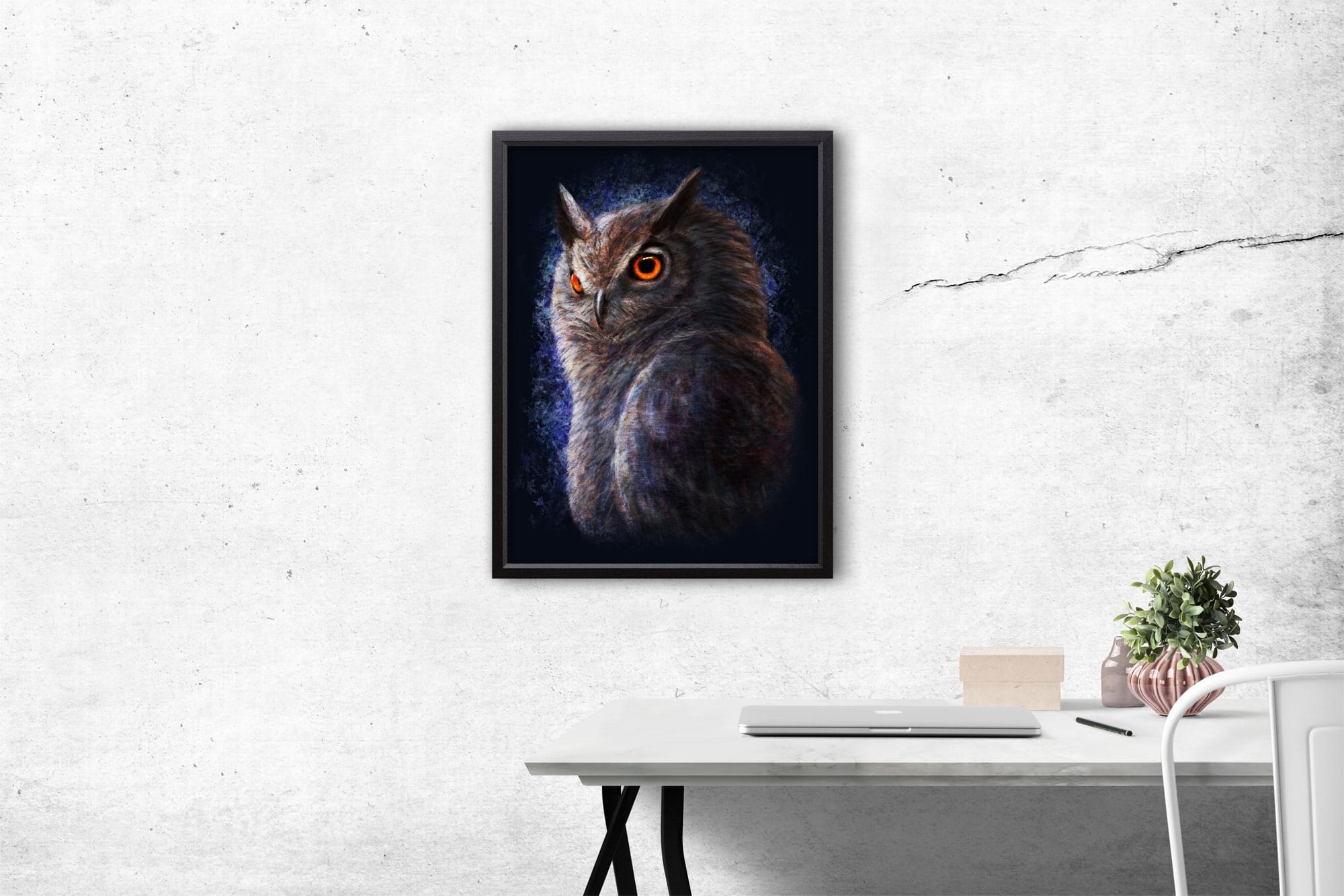 Night Owl Painting - Original Painting - Justin Fowler Art