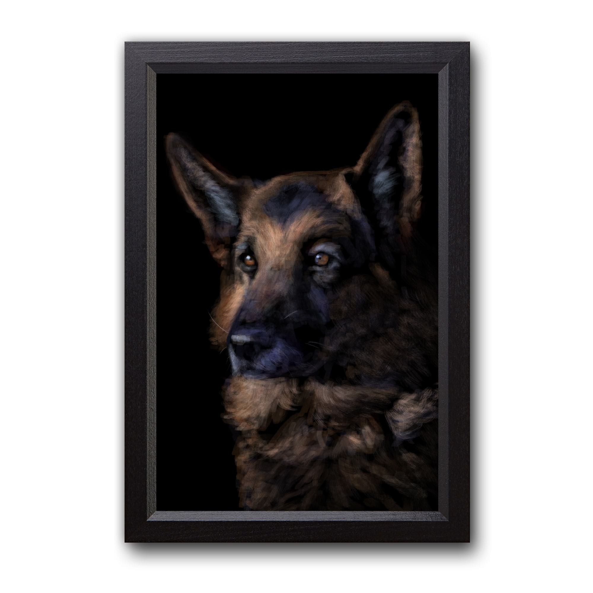 German Shepherd Dog Painting - Original Portrait - Justin Fowler Art